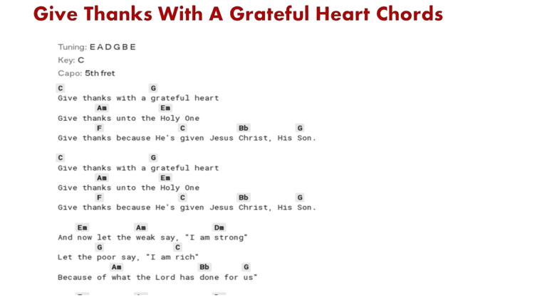 Give Thanks With A Grateful Heart Lyrics #42 - Best Gospel Songs ...